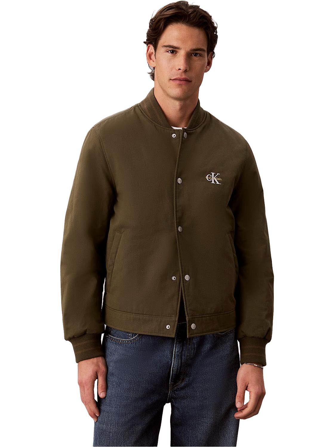CALVIN KLEIN Calvin Klein Mixed Media Varsity Bomber Jacket